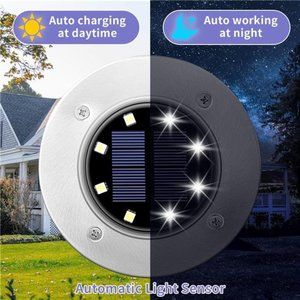 Accents | 12 Pack Solar Ground Lights Outdoor Waterproof 8 Led Solar ...